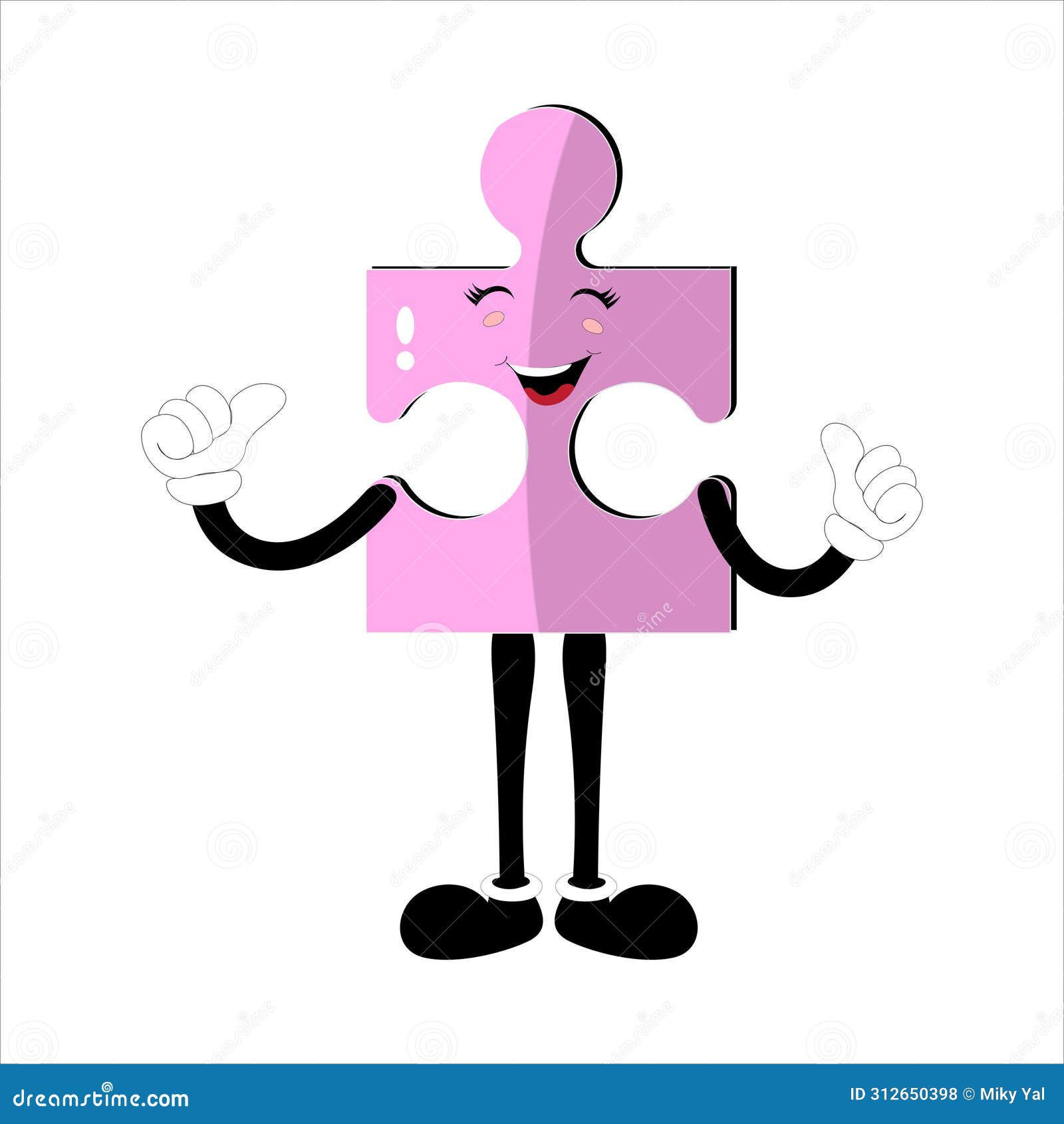 Puzzles Faces Funny Bright Puzzle Pieces Mascot Characters Stock Vector ...