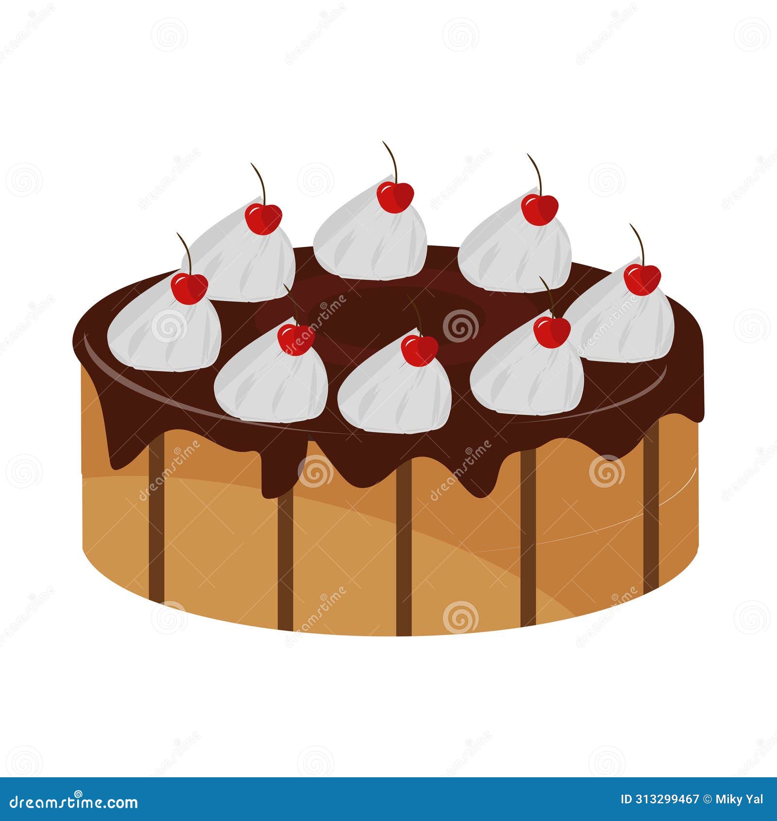 Cartoon Piece of Cake. Various Colorful Cake Slices, Cage and ...