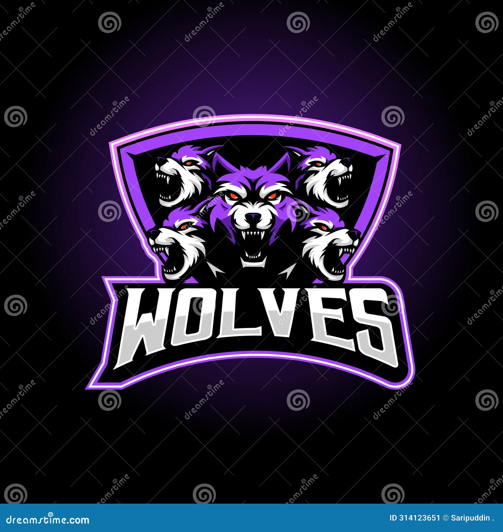 Wolves Mascot Logo Vector Illustration | CartoonDealer.com #348043314