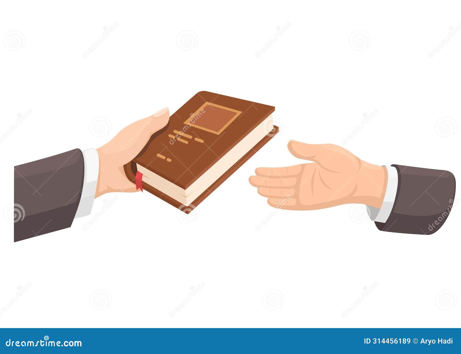 Hand Giving Book Cartoon Illustration Vector Stock Vector ...