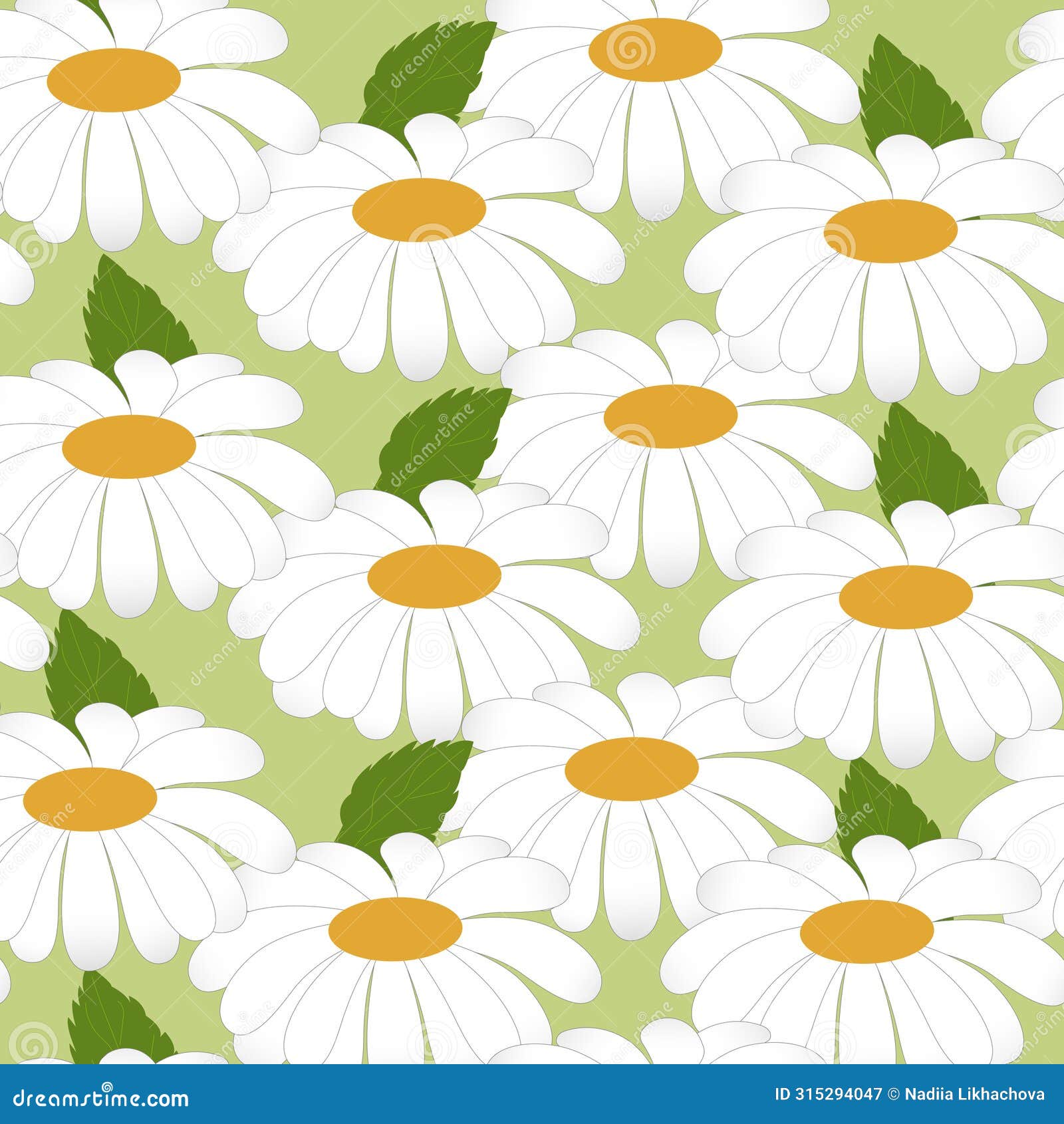 Cute Daisies Seamless Pattern. Spring Pattern. Minimalistic Style Stock ...