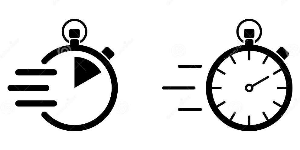 Shortest Time Stopwatch Vector Icon Set. Speed Timer Symbol. Fast ...