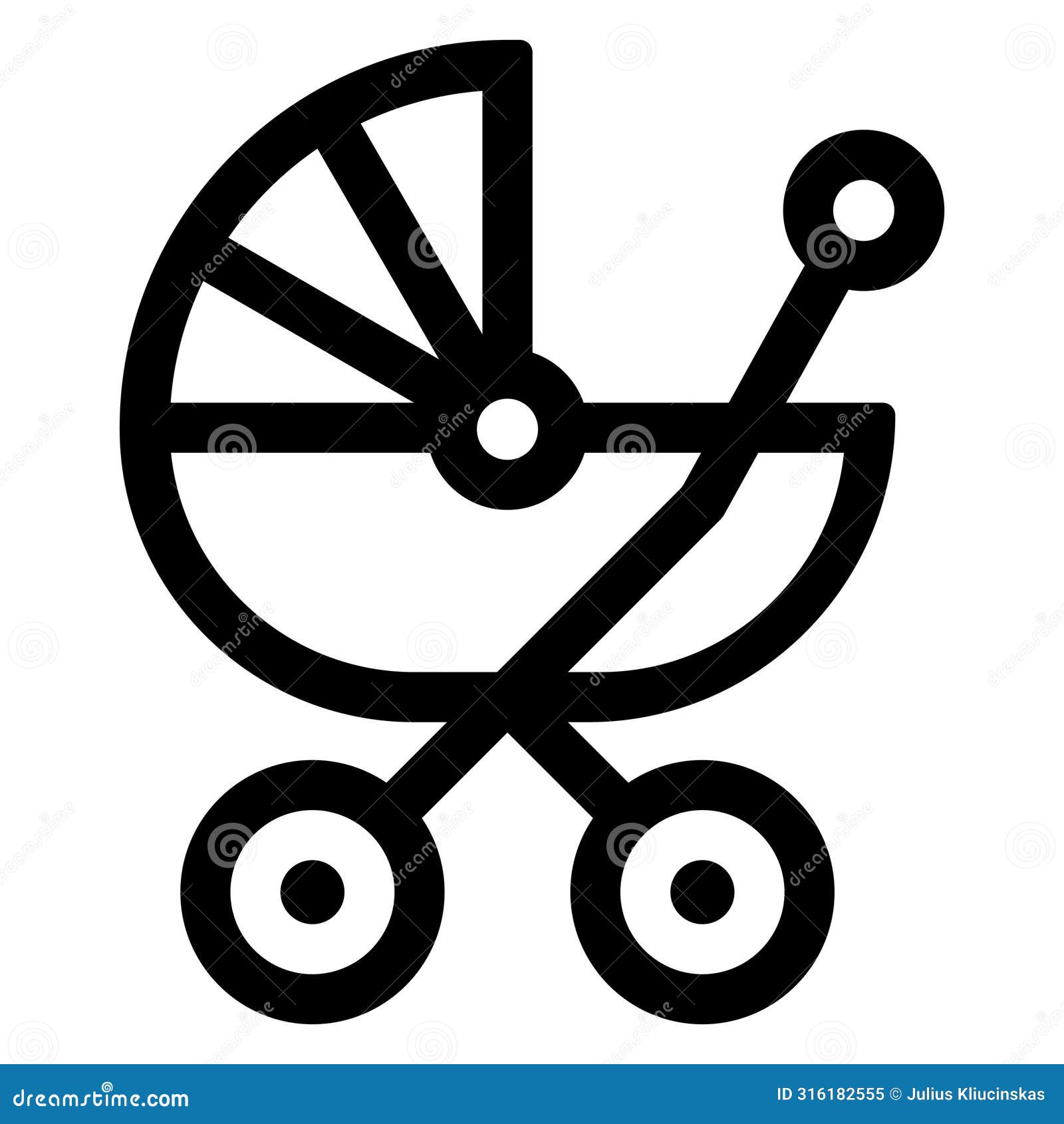 Baby Carriage Vector Icon. Newborn Babies Stroller Cart Symbol. Toddler ...