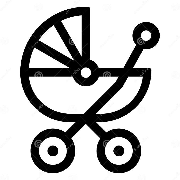 Baby Carriage Vector Icon. Newborn Babies Stroller Cart Symbol. Toddler ...
