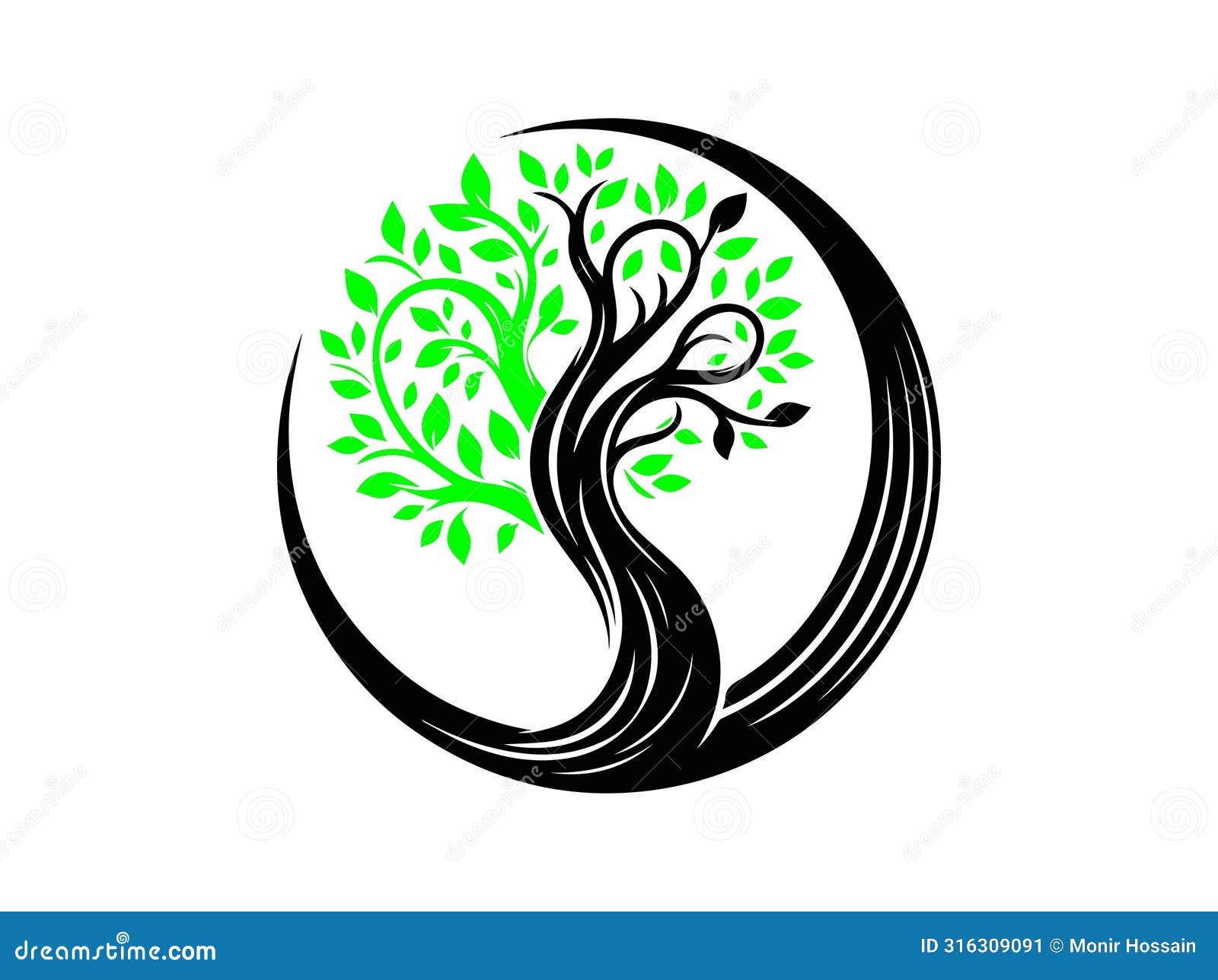 Tree logo illustration stock vector. Illustration of gardening - 316309091