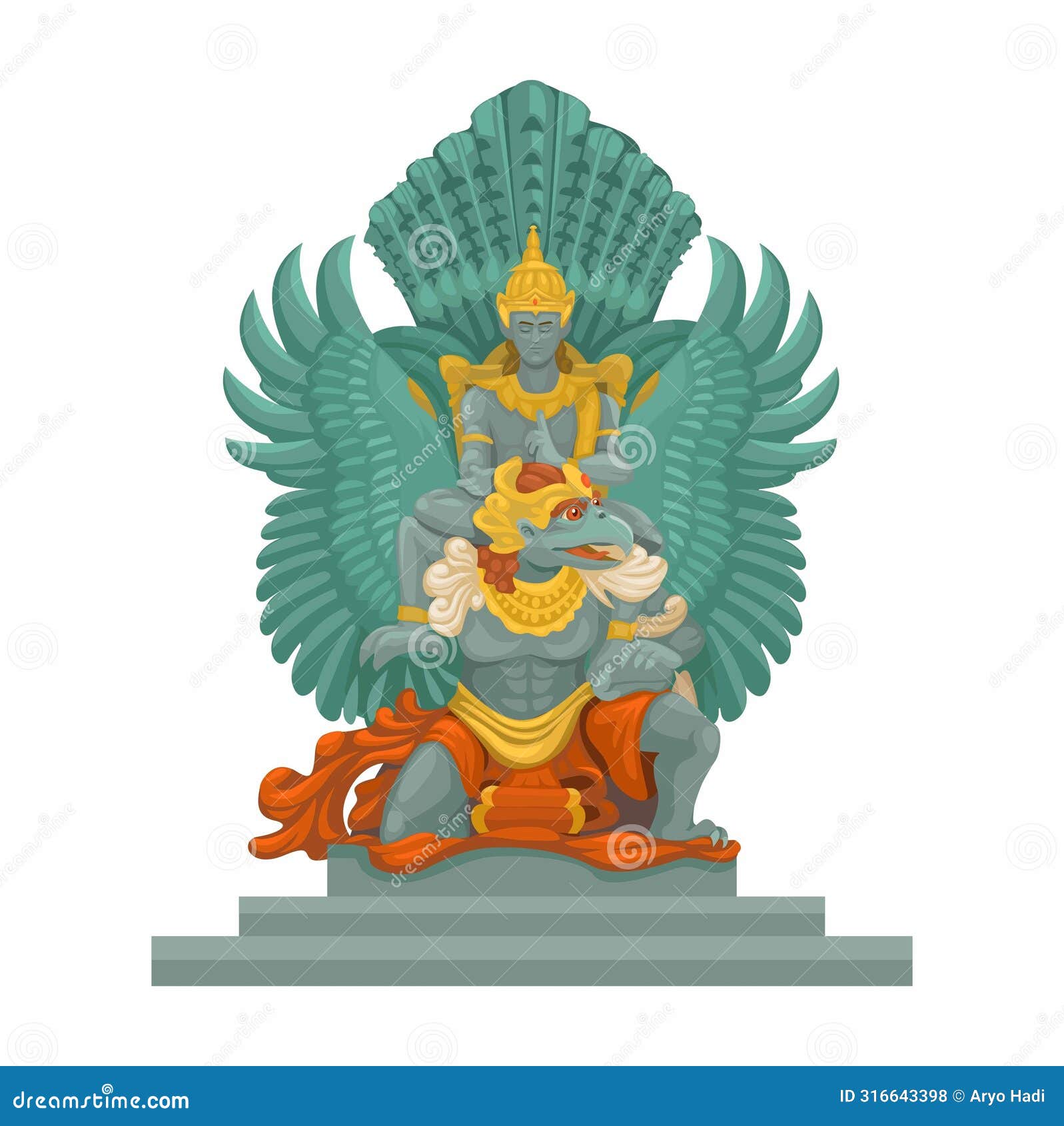 Garuda Wisnu Kencana Figure Balinese Indonesia Culture Cartoon ...