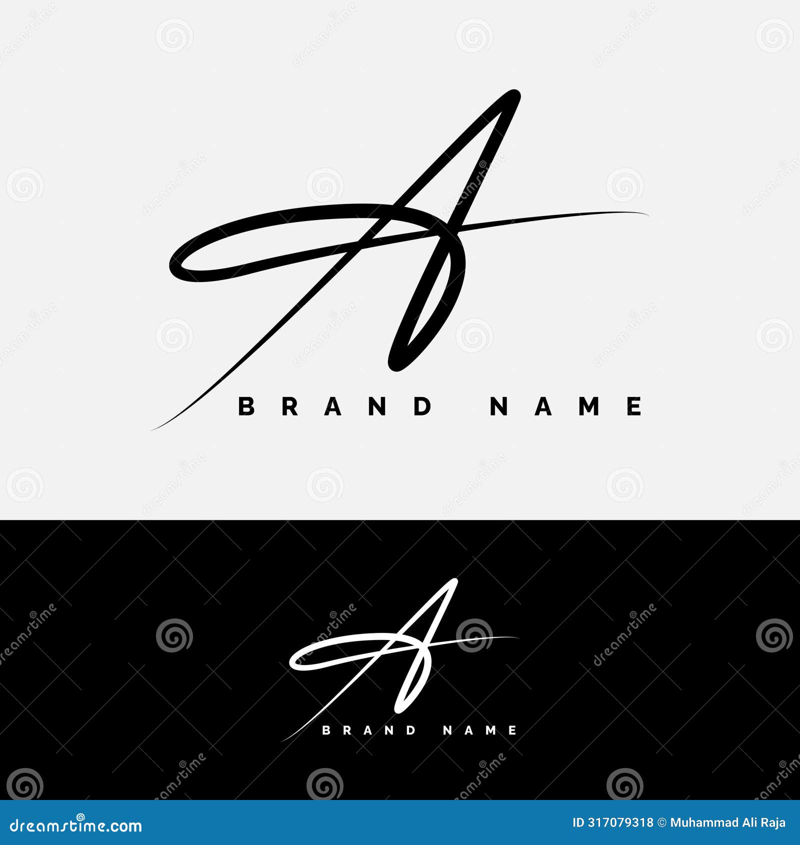 Letter A Signature Logo - Initial Alphabet For A - Handwritten A Logo ...