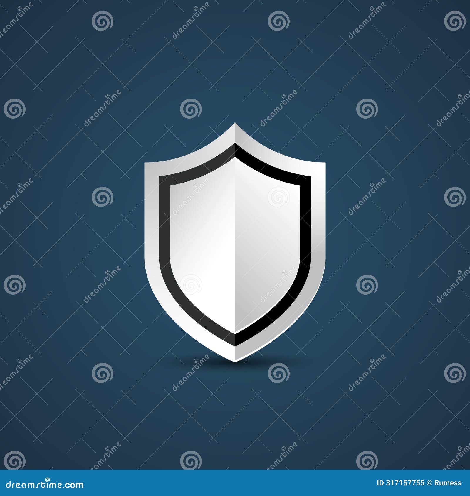 Silver Protection Shield Icon. Vector Illustration Stock Vector ...