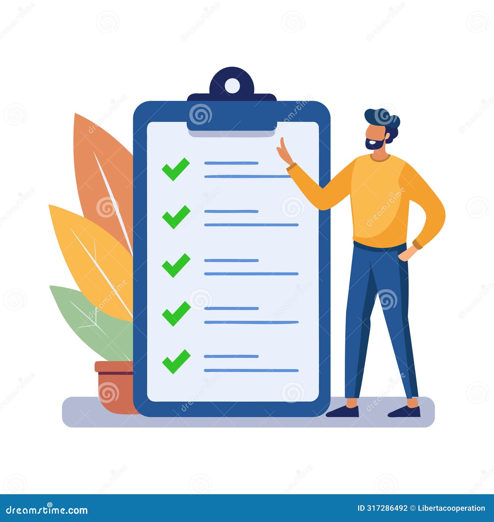 Efficient Task Management with Checklist - Vector Illustration Stock ...