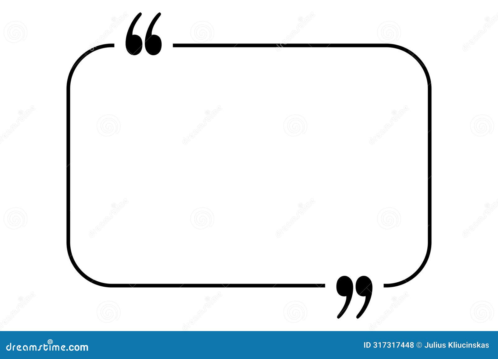 Quote Box Frame Vector. Speech Bubbles, Quotation Marks. Blank Text ...