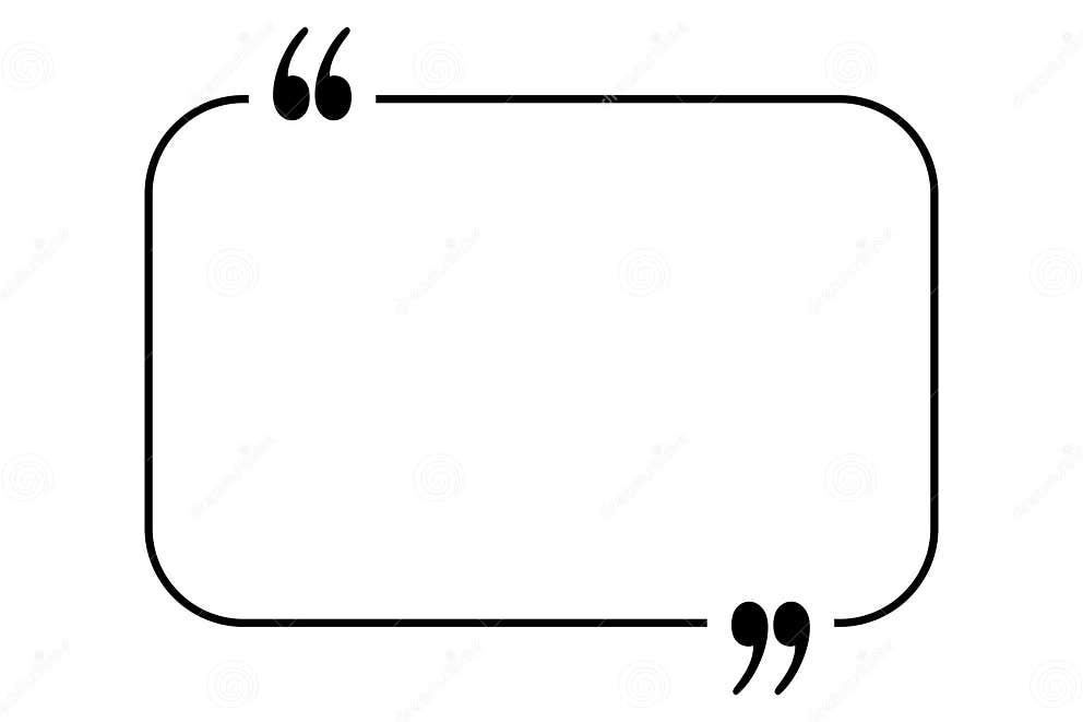 Quote Box Frame Vector. Speech Bubbles, Quotation Marks. Blank Text ...