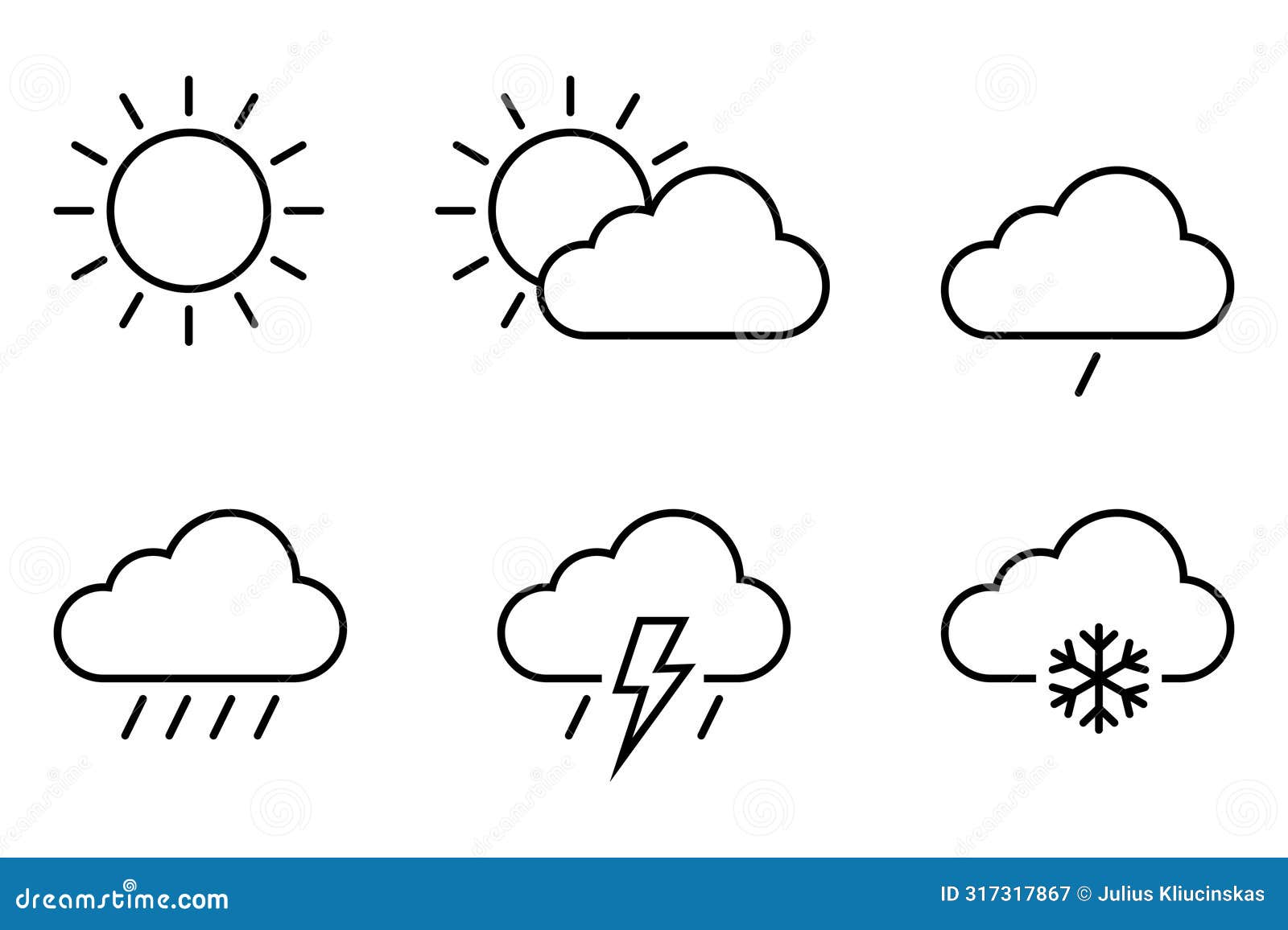 Weather Forecast Icon Set. Cloud Logo. Sun Sunny Day, Snowflakes ...