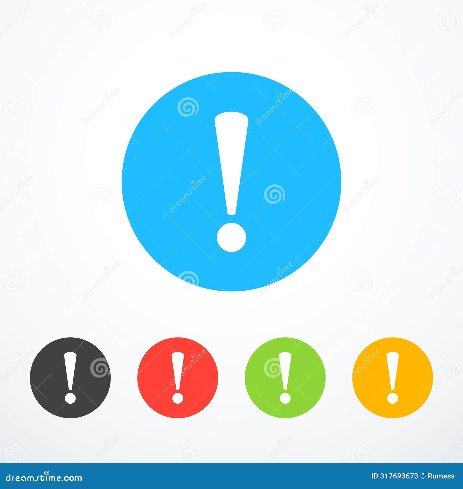 Exclamation Mark Warning Icon Set. Vector Illustration Stock Vector ...