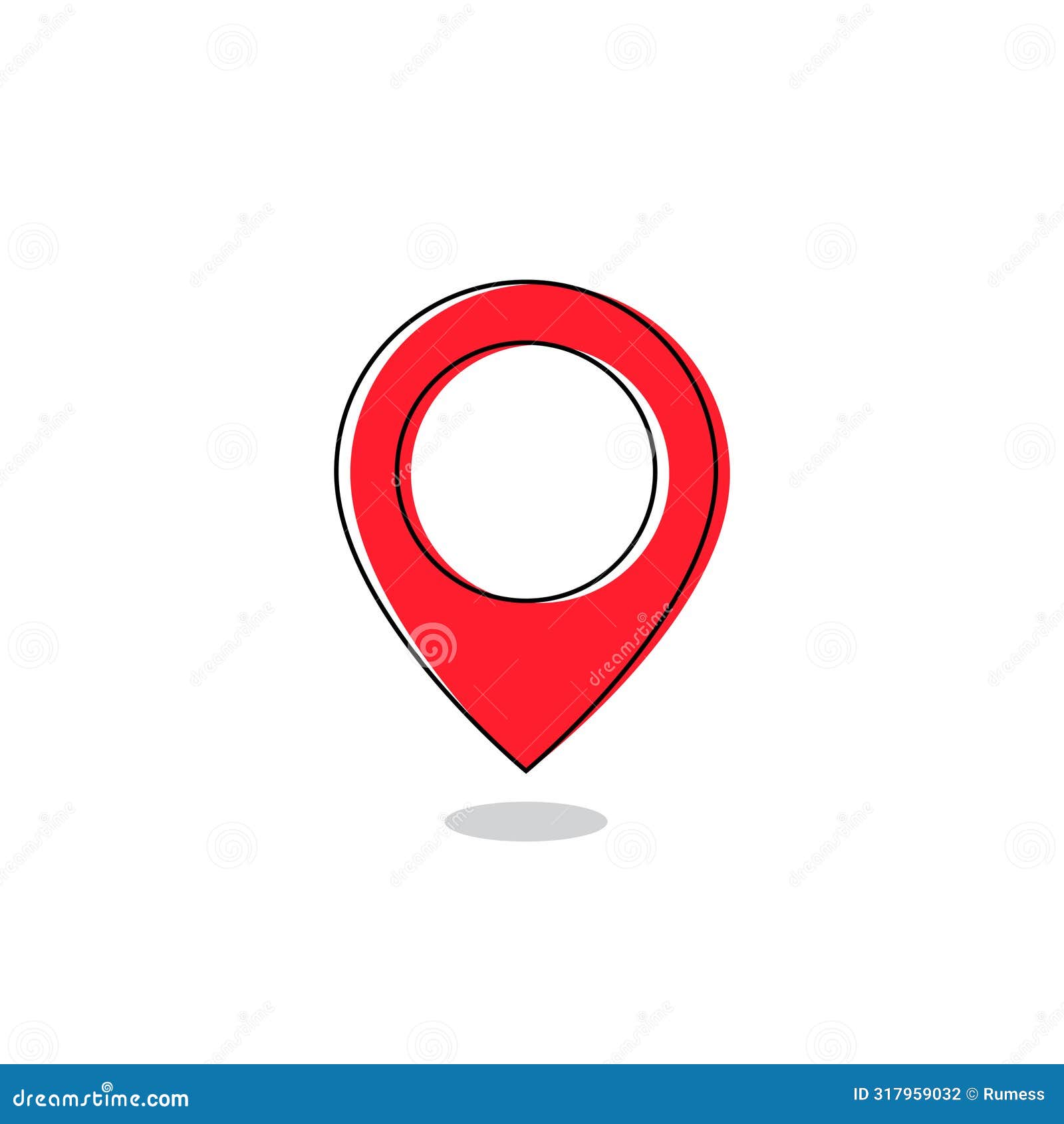 Red Map Pin Icon. Vector Illustration Stock Vector - Illustration of ...