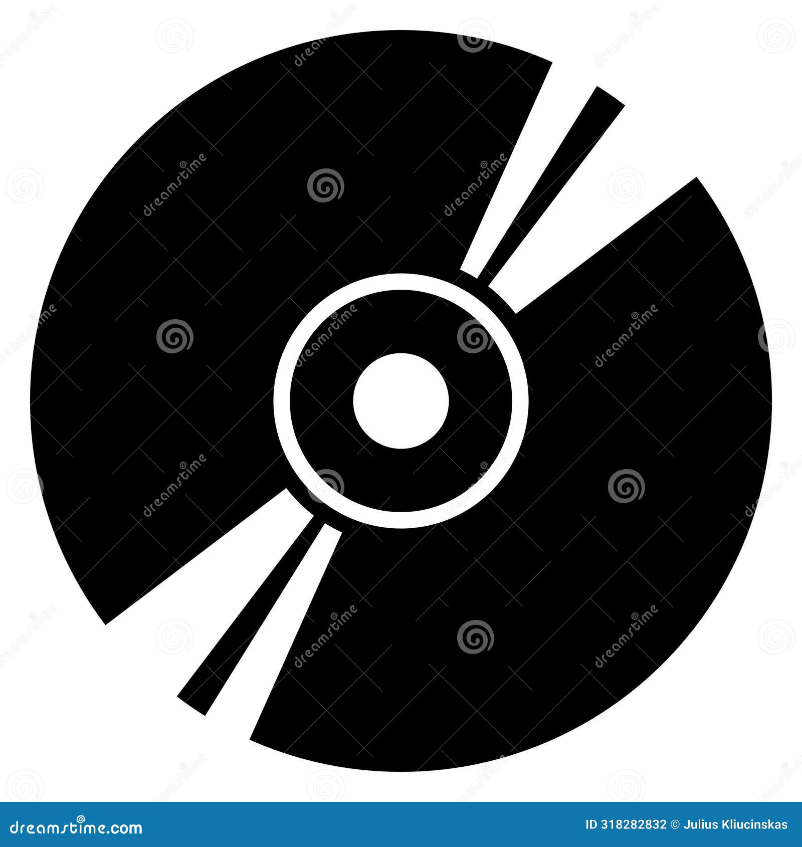 CD or DVD Vector Icon. Compact Disc Symbol. Black Silhouette. Stock ...