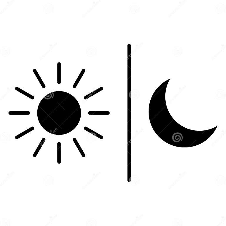 Sun and Moon Vector Icon. Day and Night Sign. Dark and Light Mode ...