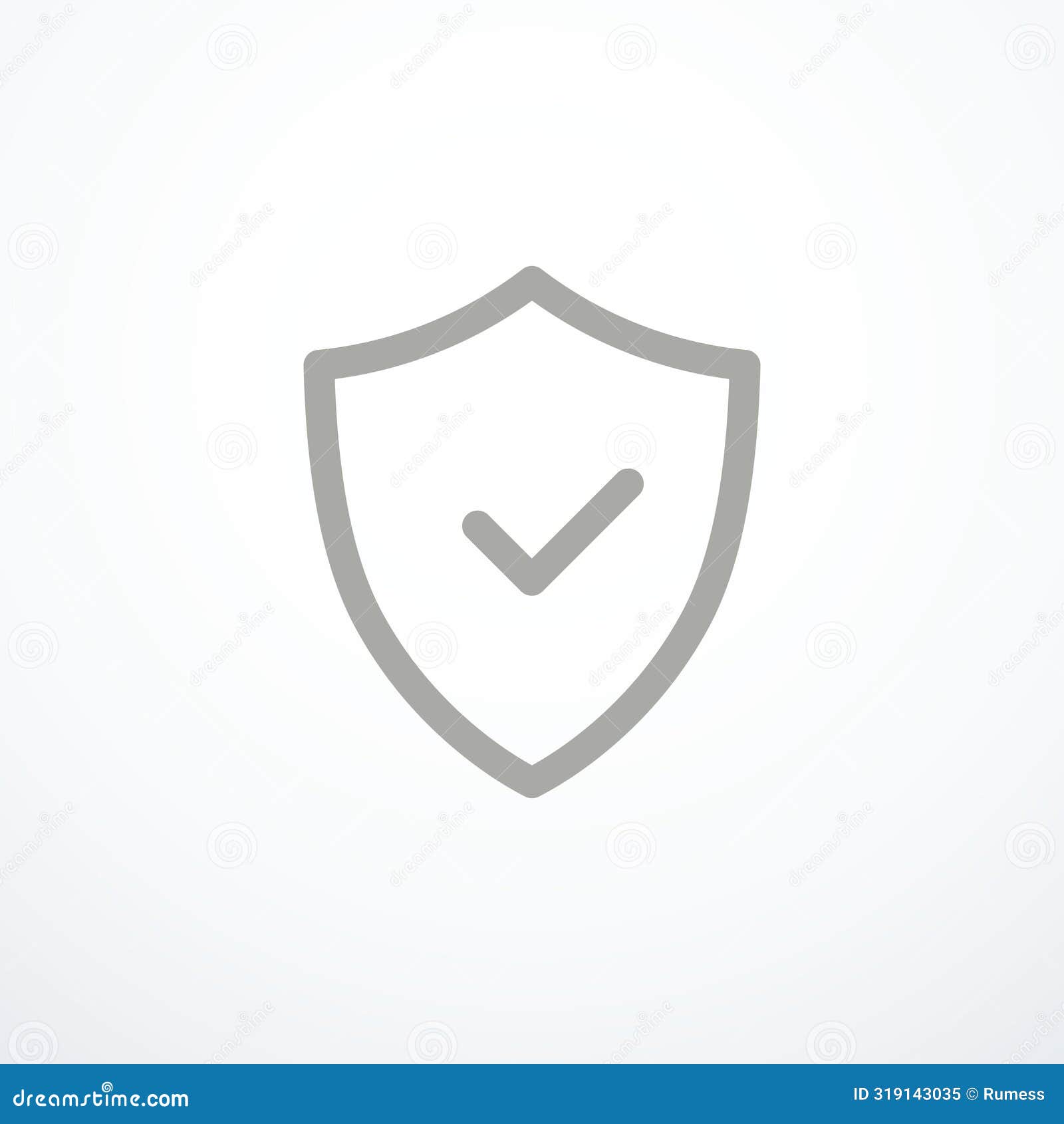 Shield Check Mark Line Icon. Vector Illustration Stock Vector ...