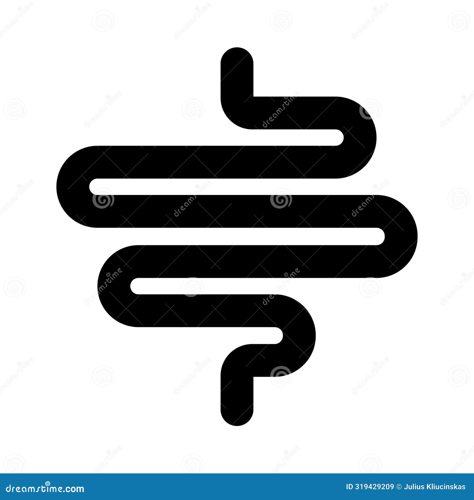 Gut Vector Icon. Health Sign. Intestine Gradient Black Silhouette ...