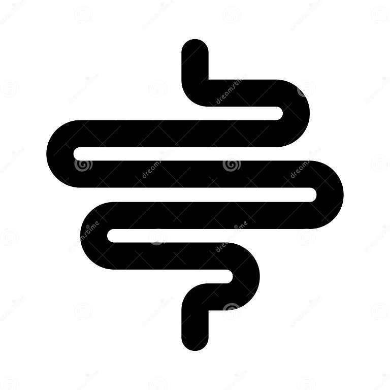 Gut Vector Icon. Health Sign. Intestine Gradient Black Silhouette ...
