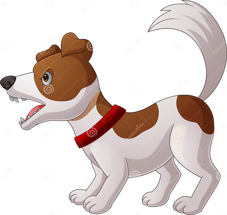 Cartoon Angry Little Dog Barking Stock Illustration - Illustration of ...