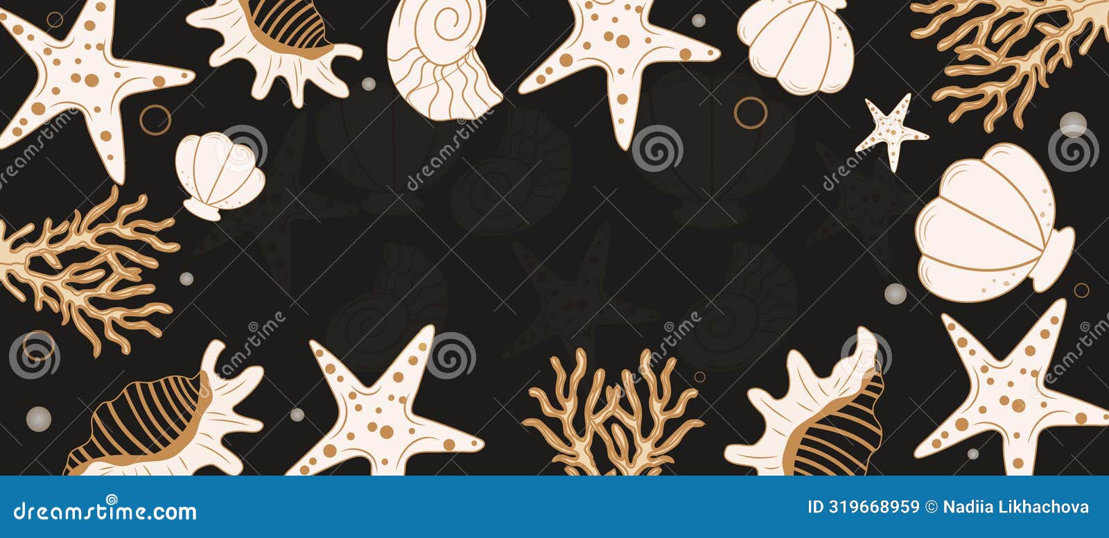 Seashells Banner. Vector Illustration | CartoonDealer.com #45097044