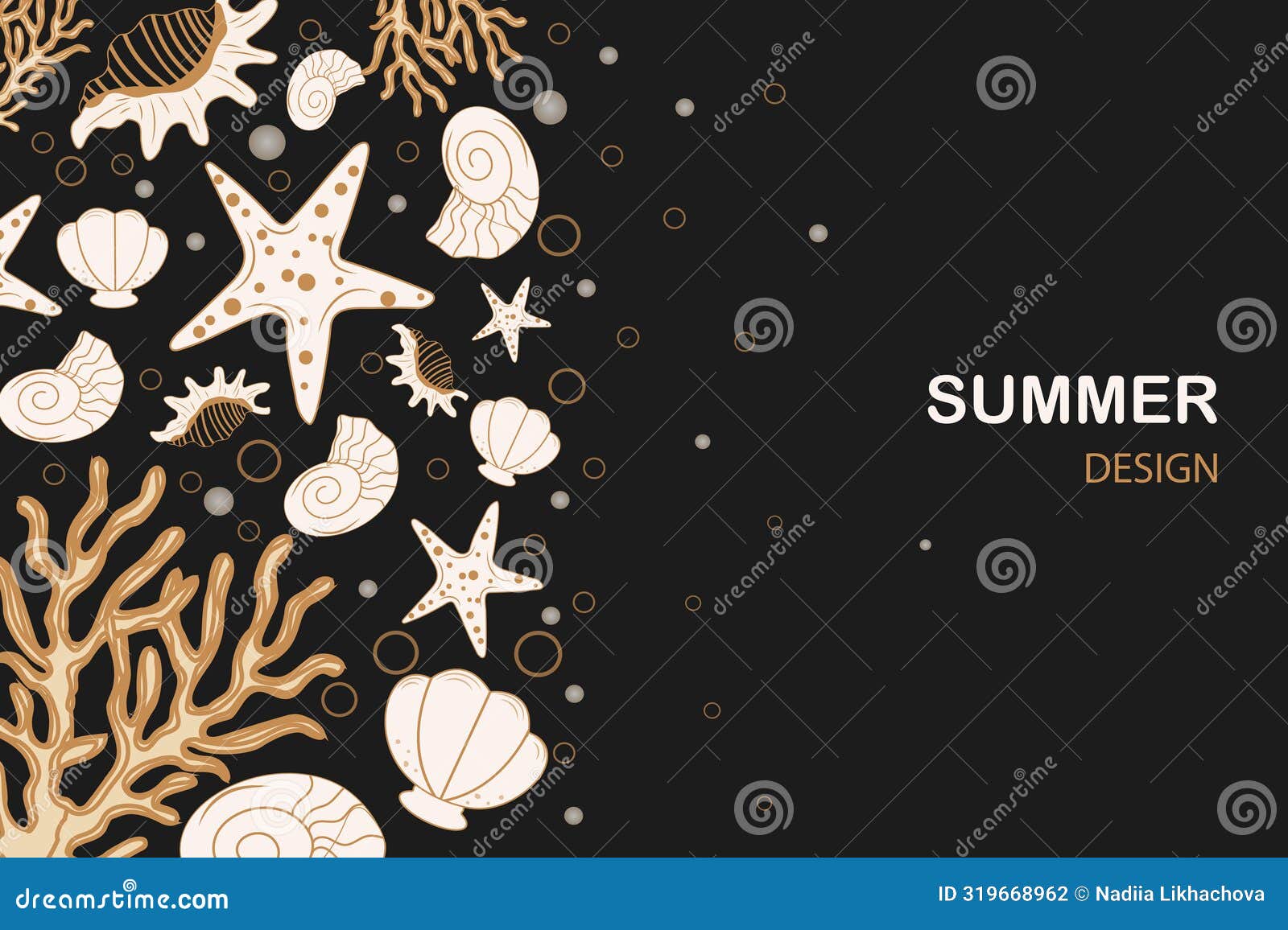 Seashells Banner. Vector Illustration | CartoonDealer.com #45097044