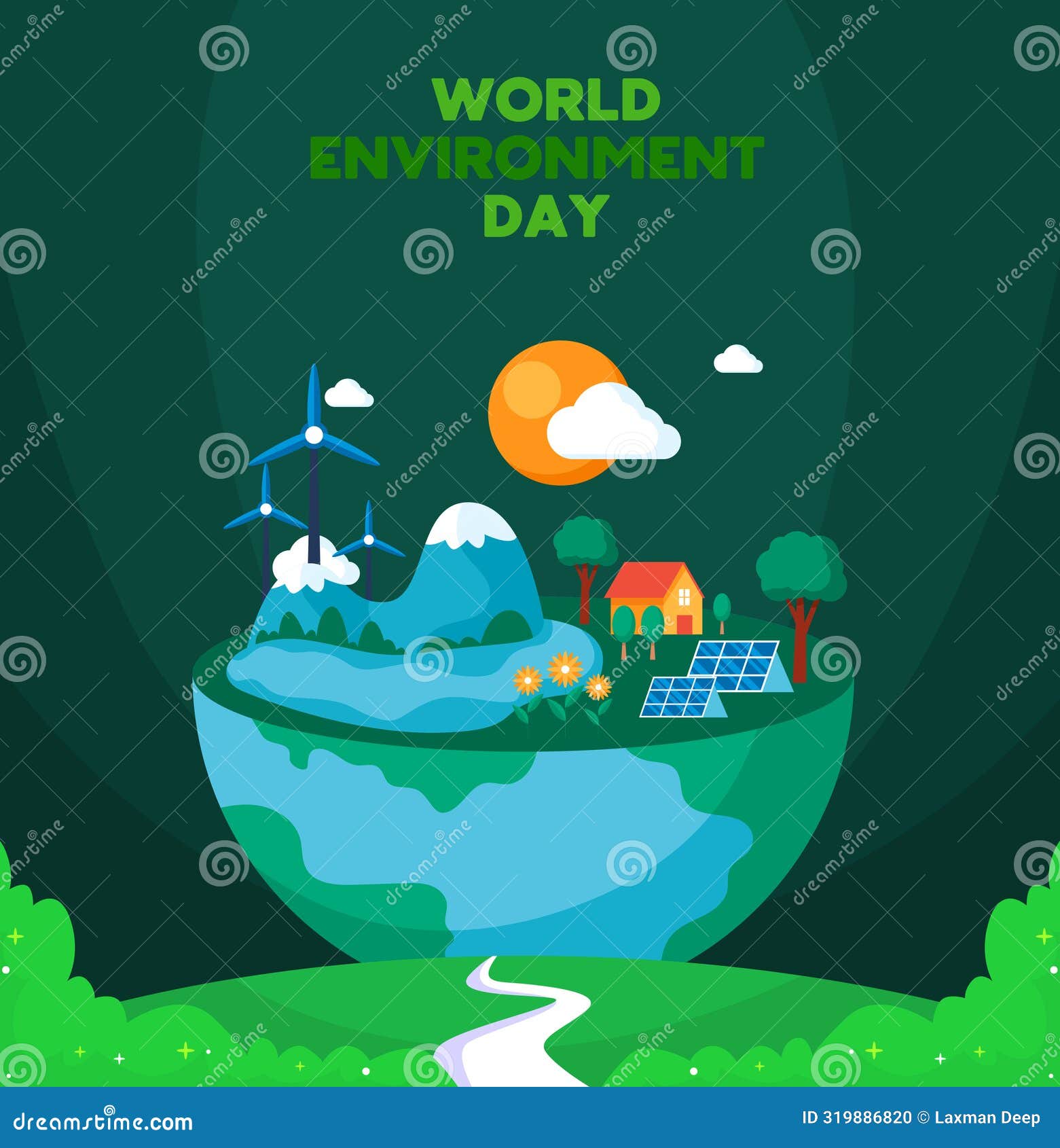 Creative World Environment Day Greeting Stock Stock Illustration ...