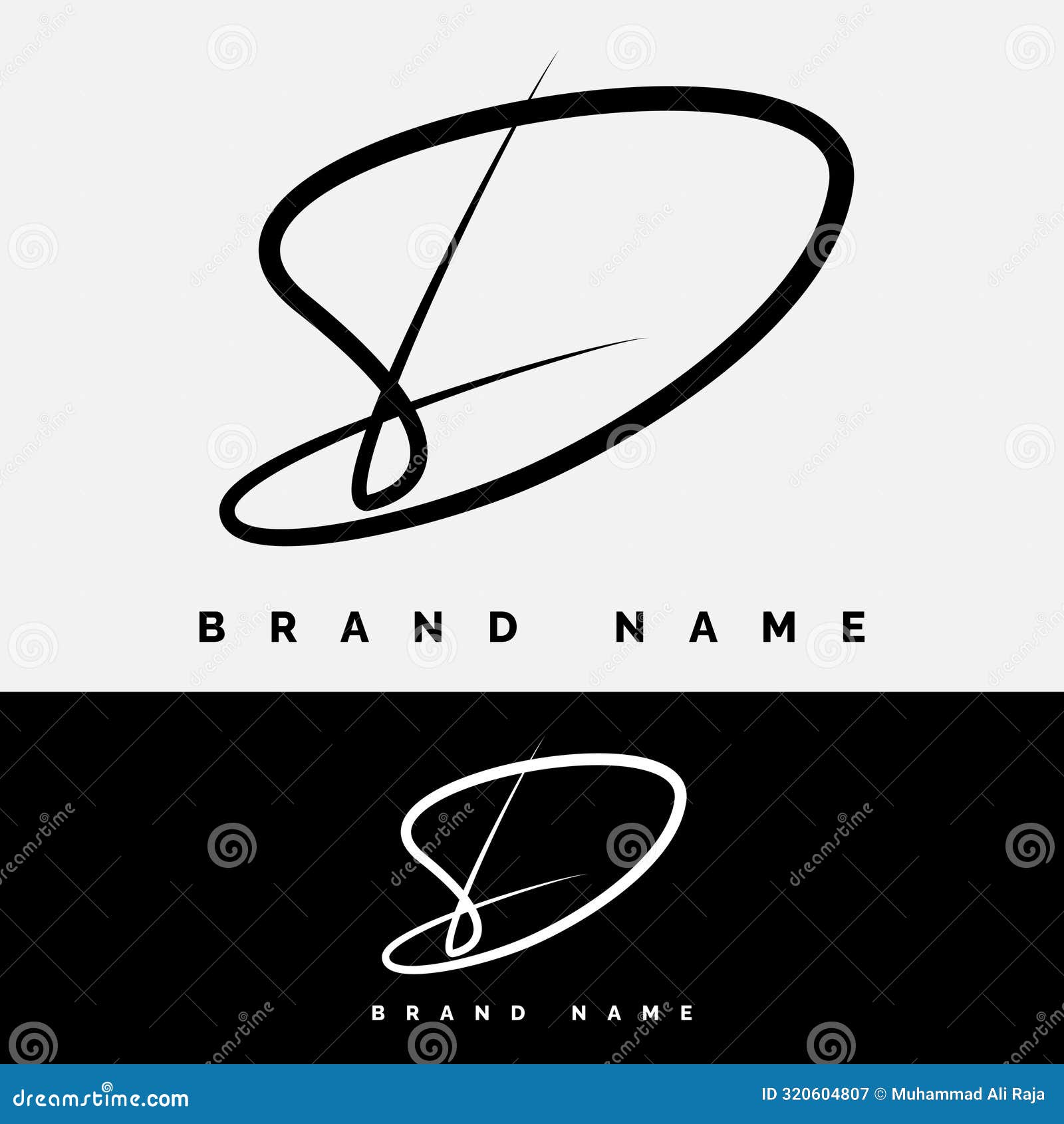 Letter D Signature Logo - Initial Alphabet for D - Handwritten D Logo ...