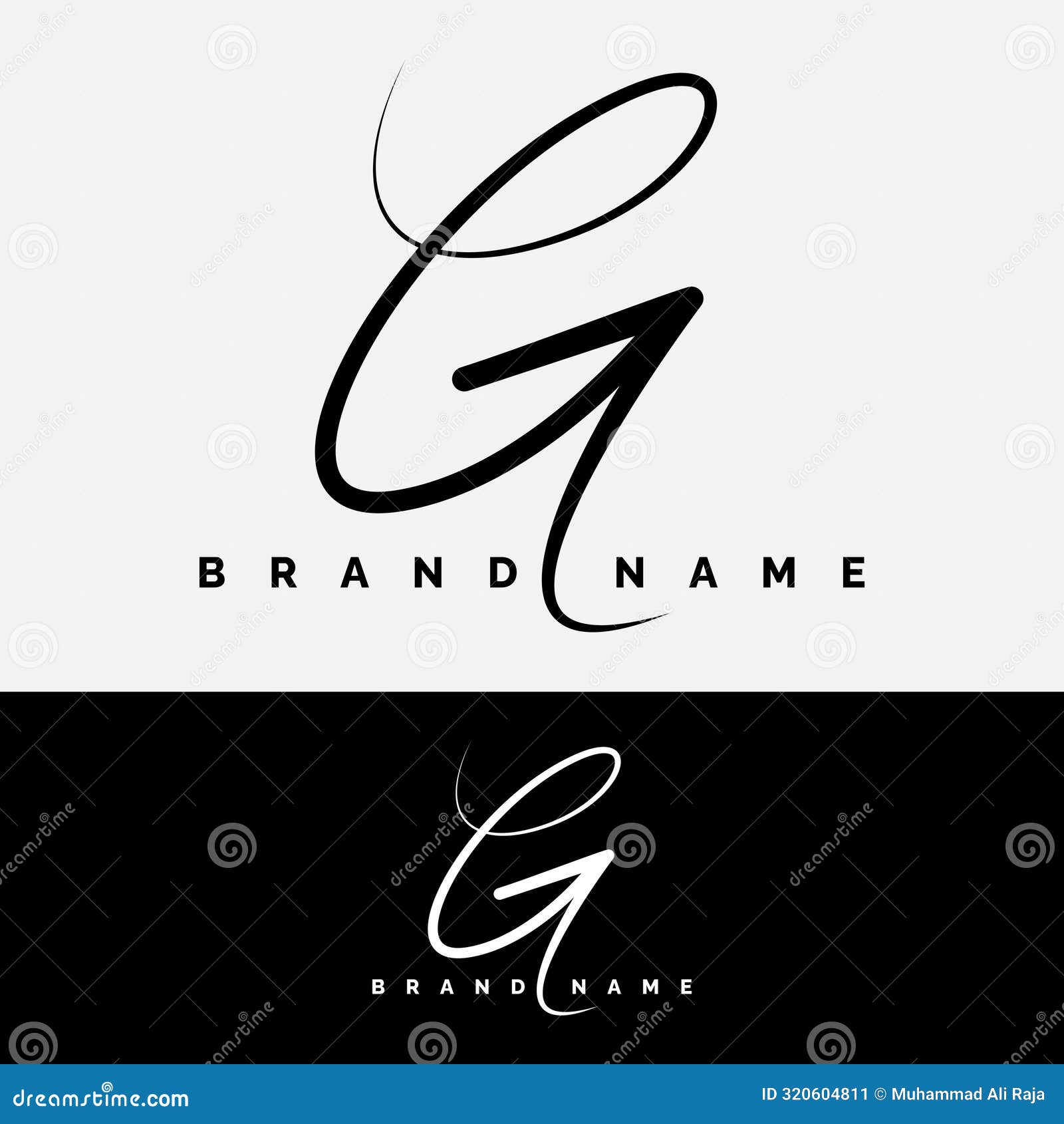 Letter G Signature Logo - Initial Alphabet for G - Handwritten G Logo ...