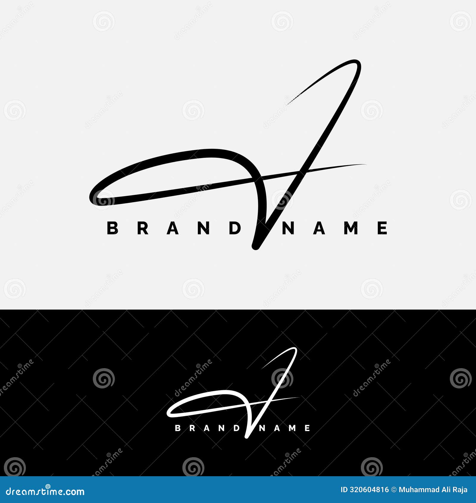 Letter J Signature Logo - Initial Alphabet for J - Handwritten J Logo ...