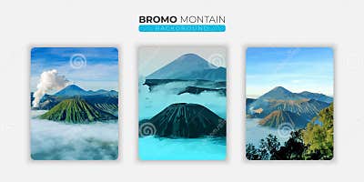 Illusttationof a View of Montain Bromo Background from Indonesia Stock ...