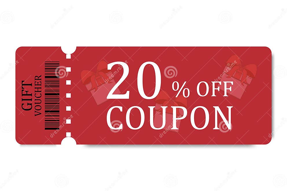 Discount Coupon, Gift Voucher Template with Tear-off Part and Barcode ...