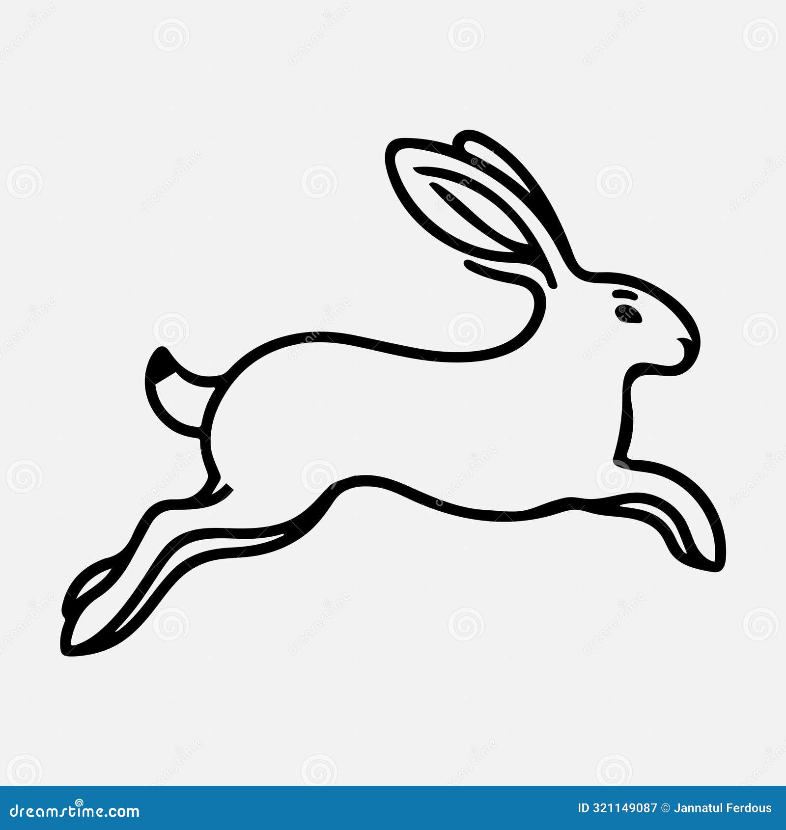 Jumping Hare. Vector Black And White Line Drawing | CartoonDealer.com ...