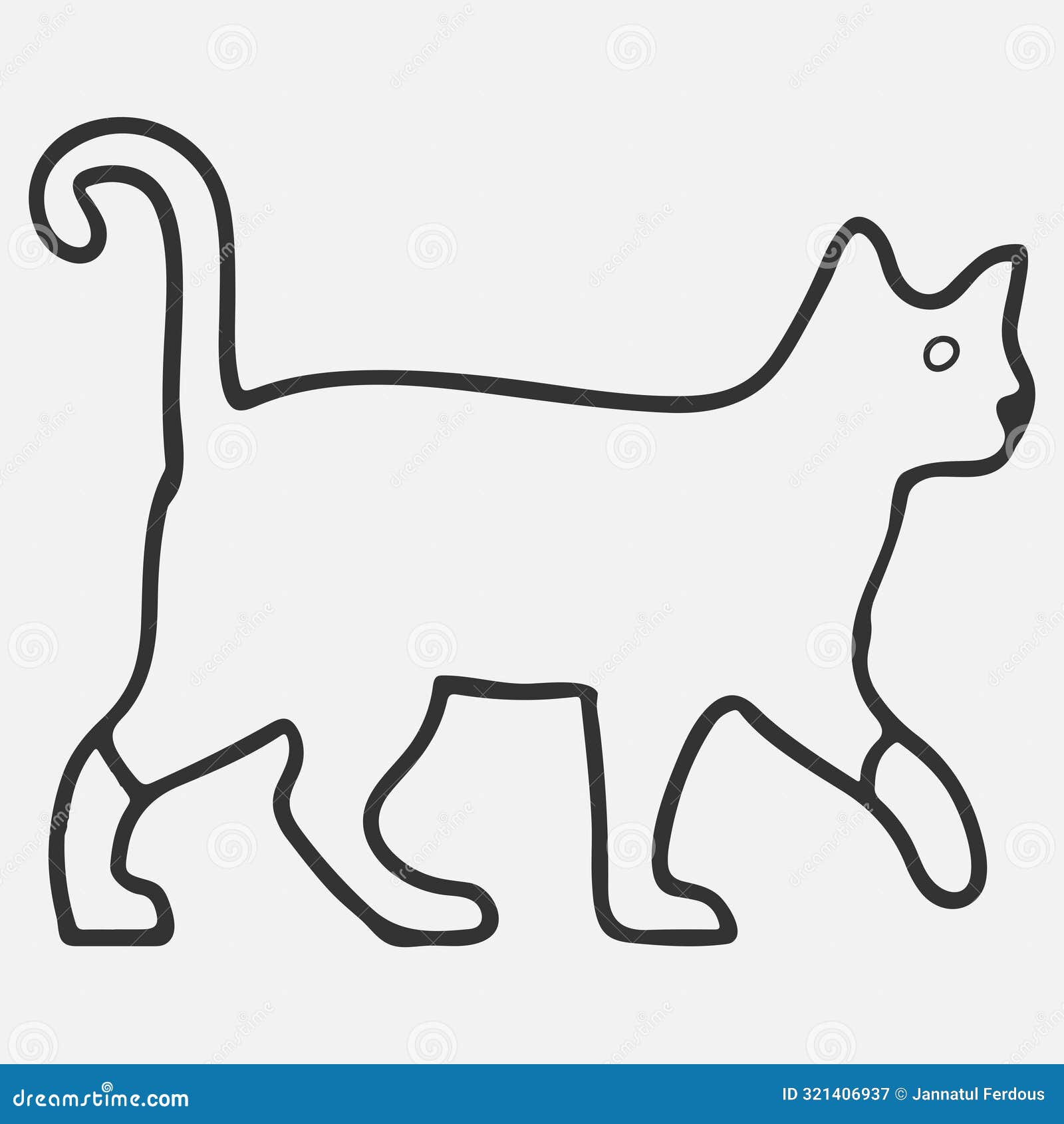 Stunning Walk Cat Line Art, a Masterpiece in Minimalist Design Stock ...