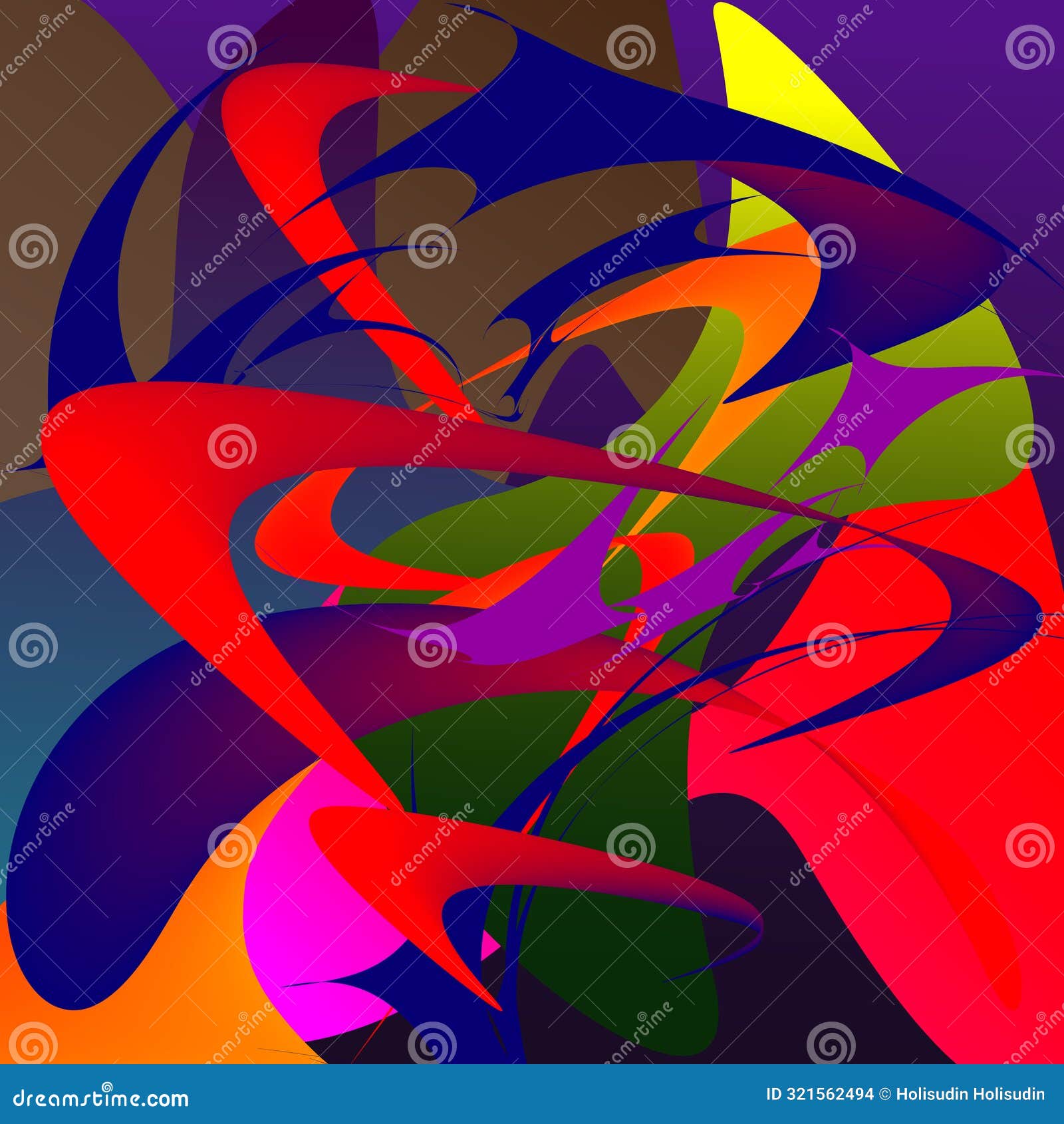 Abstract Background with Colorful Gradient Curve Shapes Stock ...