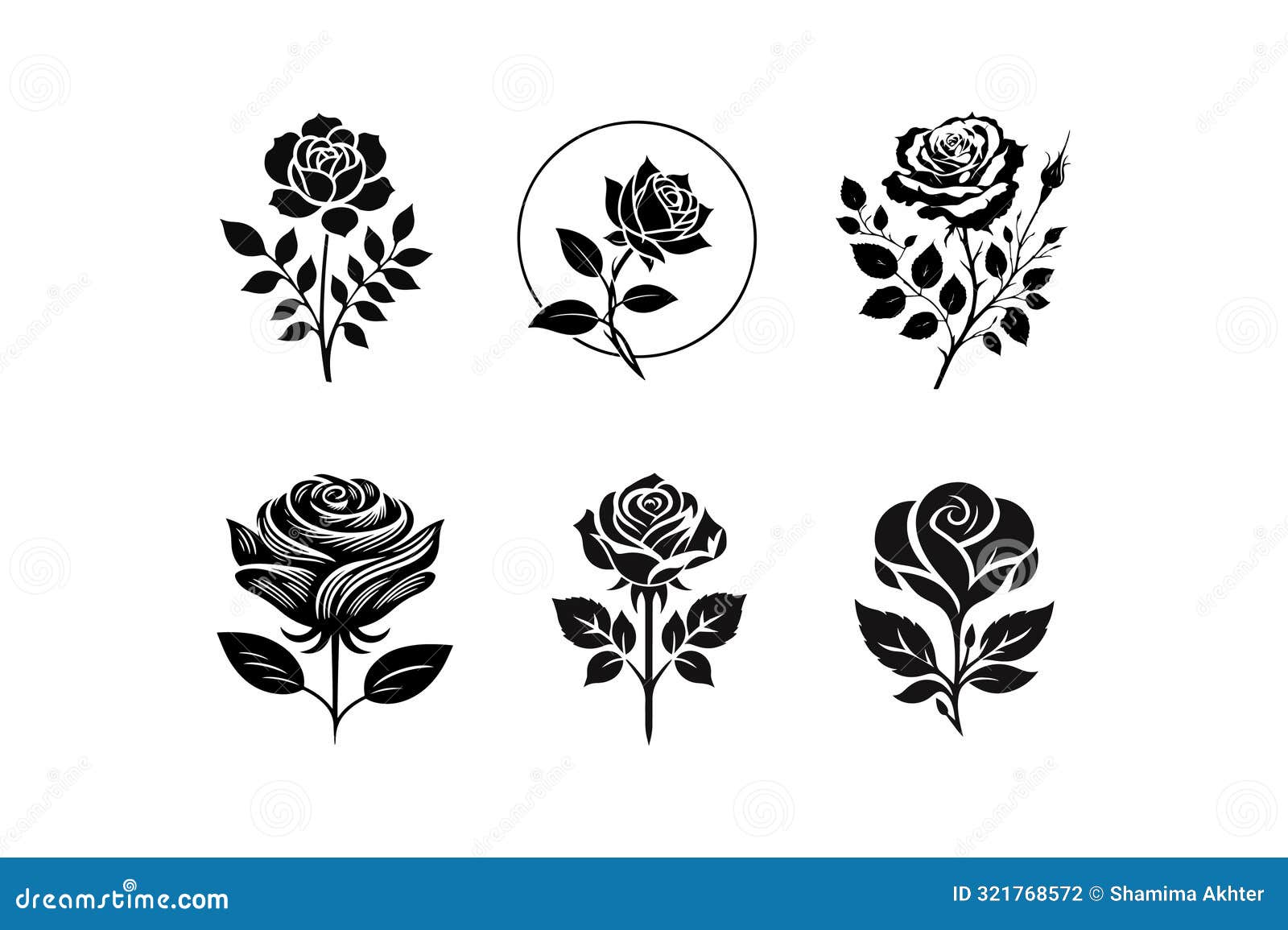 Rose Flower Vector Illustration Most Beautiful Art Stock Vector ...