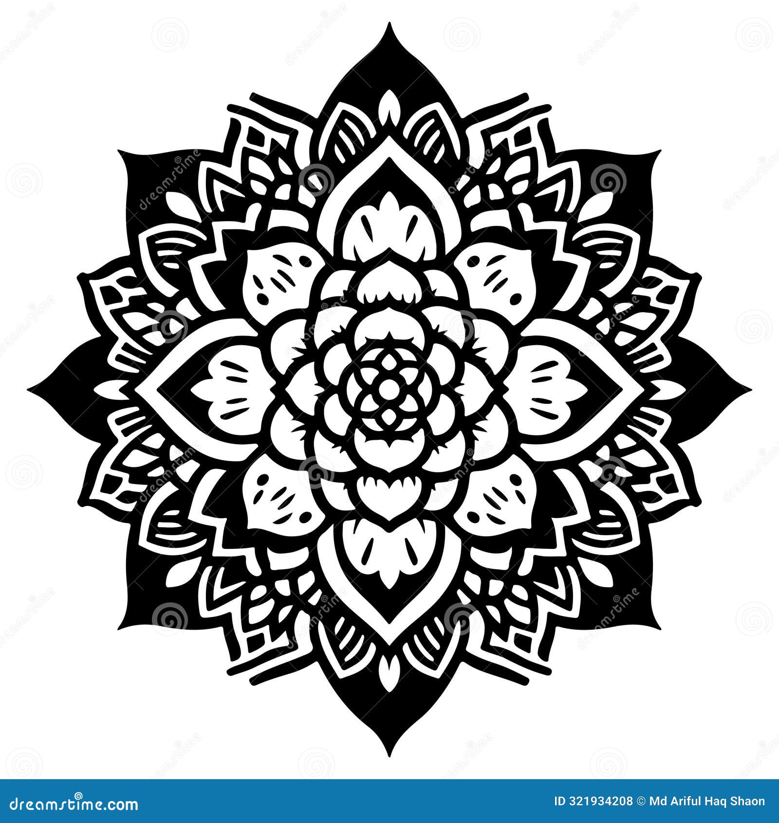 Simple yet Sophisticated China Rose Mandala Silhouette Vector Stock ...