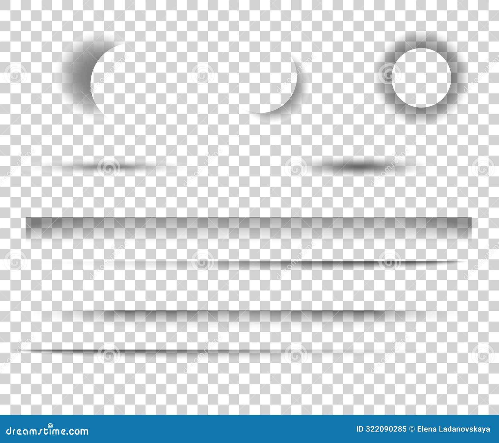 Vector Long and Circle Shadows Isolated. Stock Vector - Illustration of ...