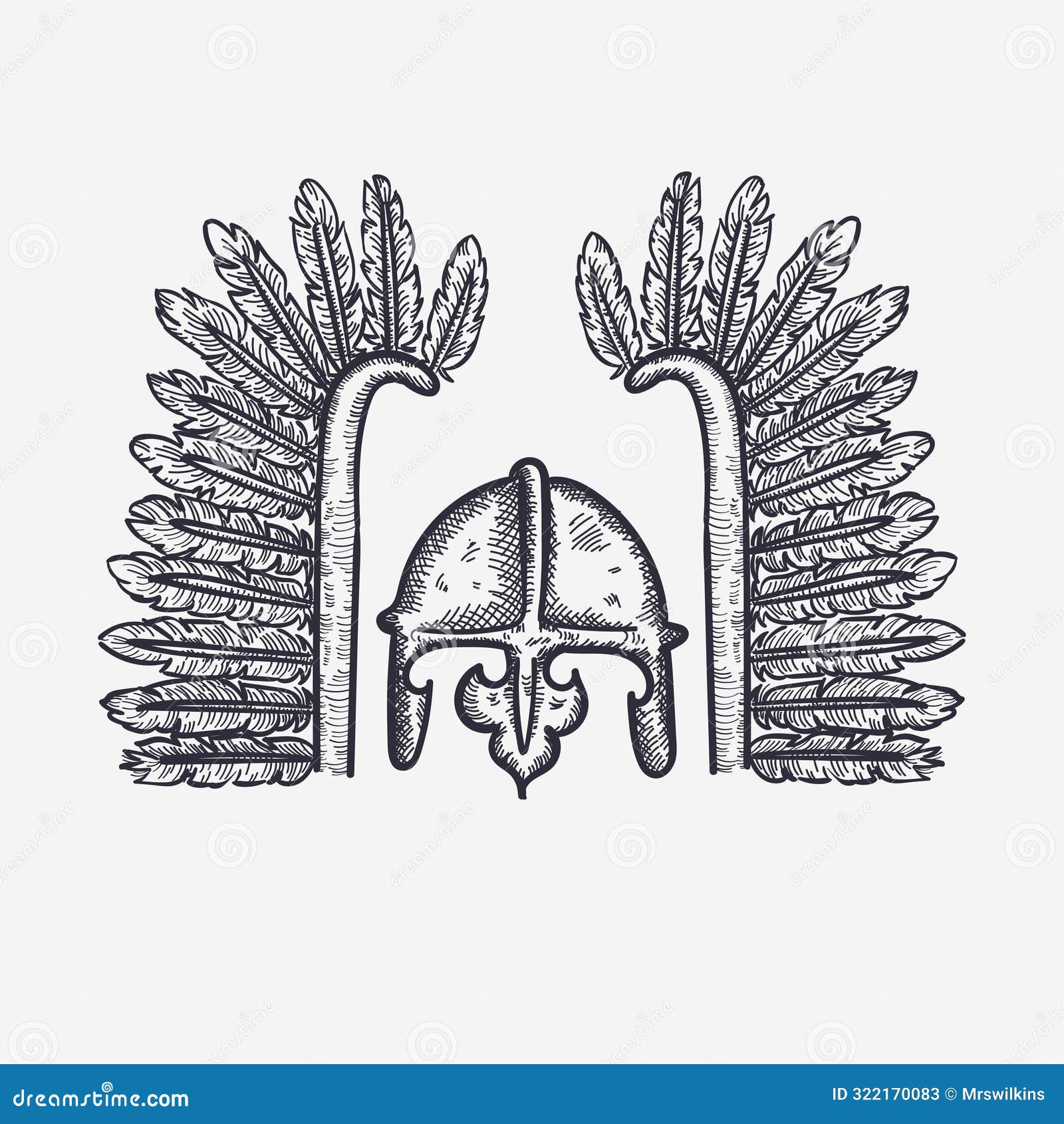 Hussar - Polish Winged Medieval Soldier, Knight, Vector Hand Drawn ...