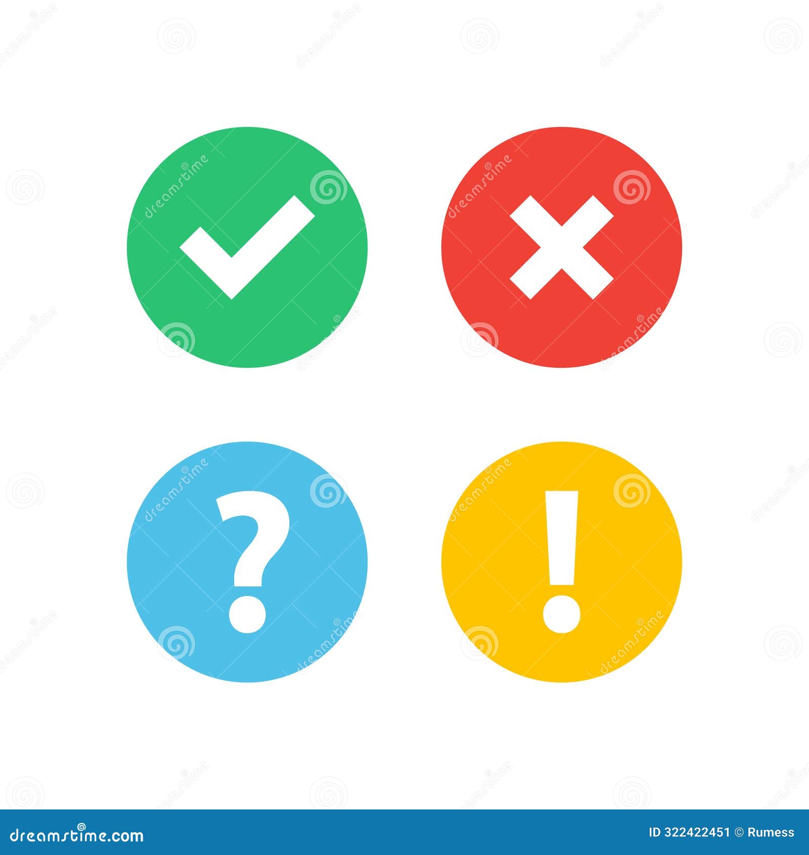 Tick, Cross Icon Button Set. Check Mark Icons Stock Vector ...