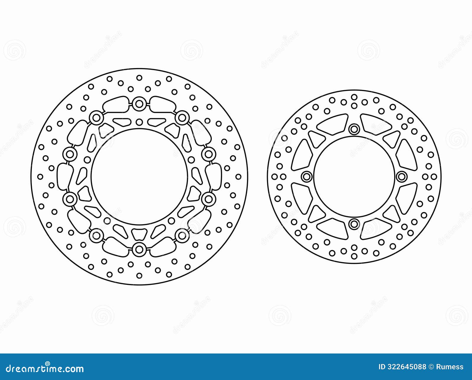 Motorcycle Brake Disc Rotor Icon Set. Vector Illustration Stock Vector ...
