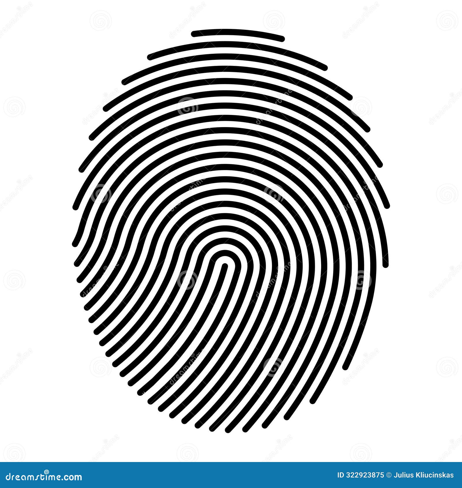 Fingerprint Vector Icon. Personal Id Identity. Press Finger, Scan for ...