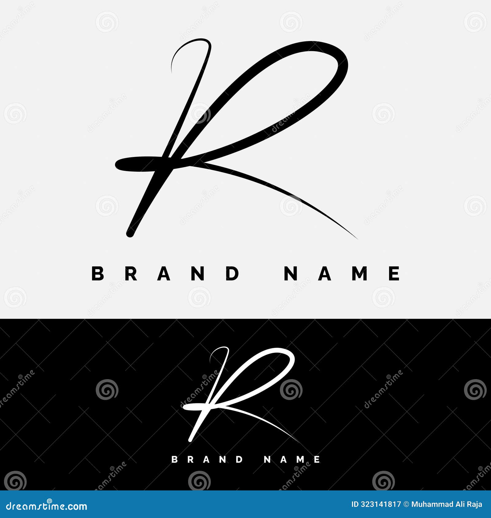 Letter R Signature Logo - Initial Alphabet for R - Handwritten R Logo ...