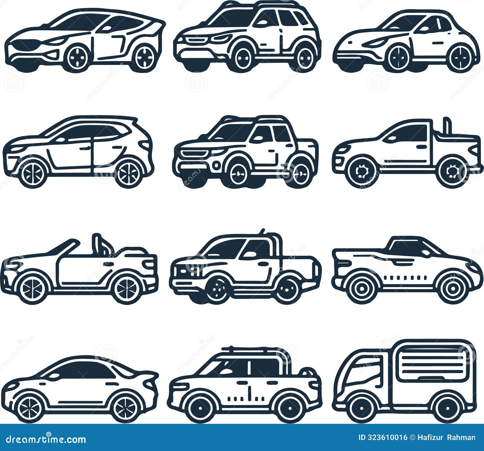 Car Line Icon Set Vector Image Stock Illustration - Illustration of ...