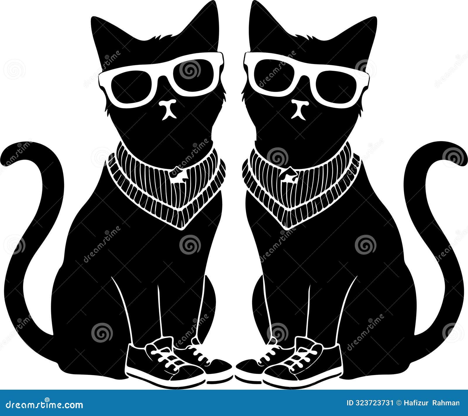 Cat Vector Silhouette Image with Fancy Dress. Stock Illustration ...