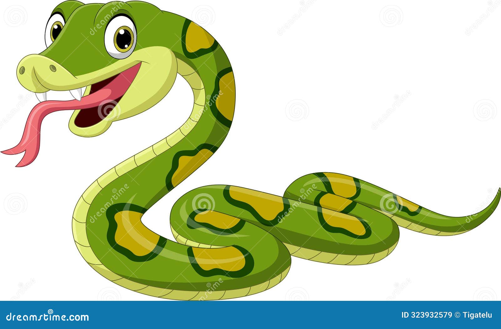 Green Snake Eats Its Own Tail Vector Illustration | CartoonDealer.com ...