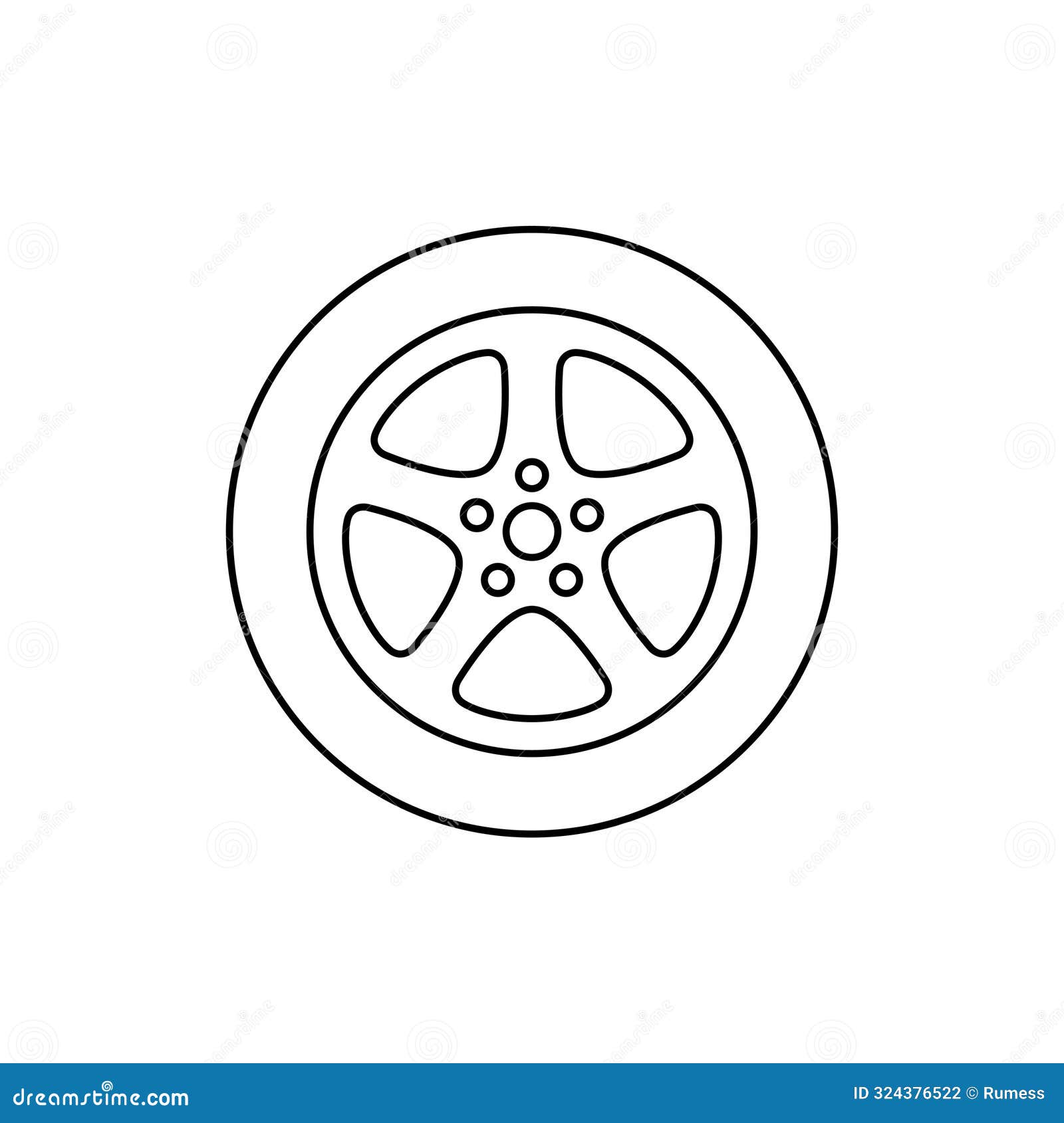 Car Wheel Line Icon. Vector Illustration Stock Vector - Illustration of ...