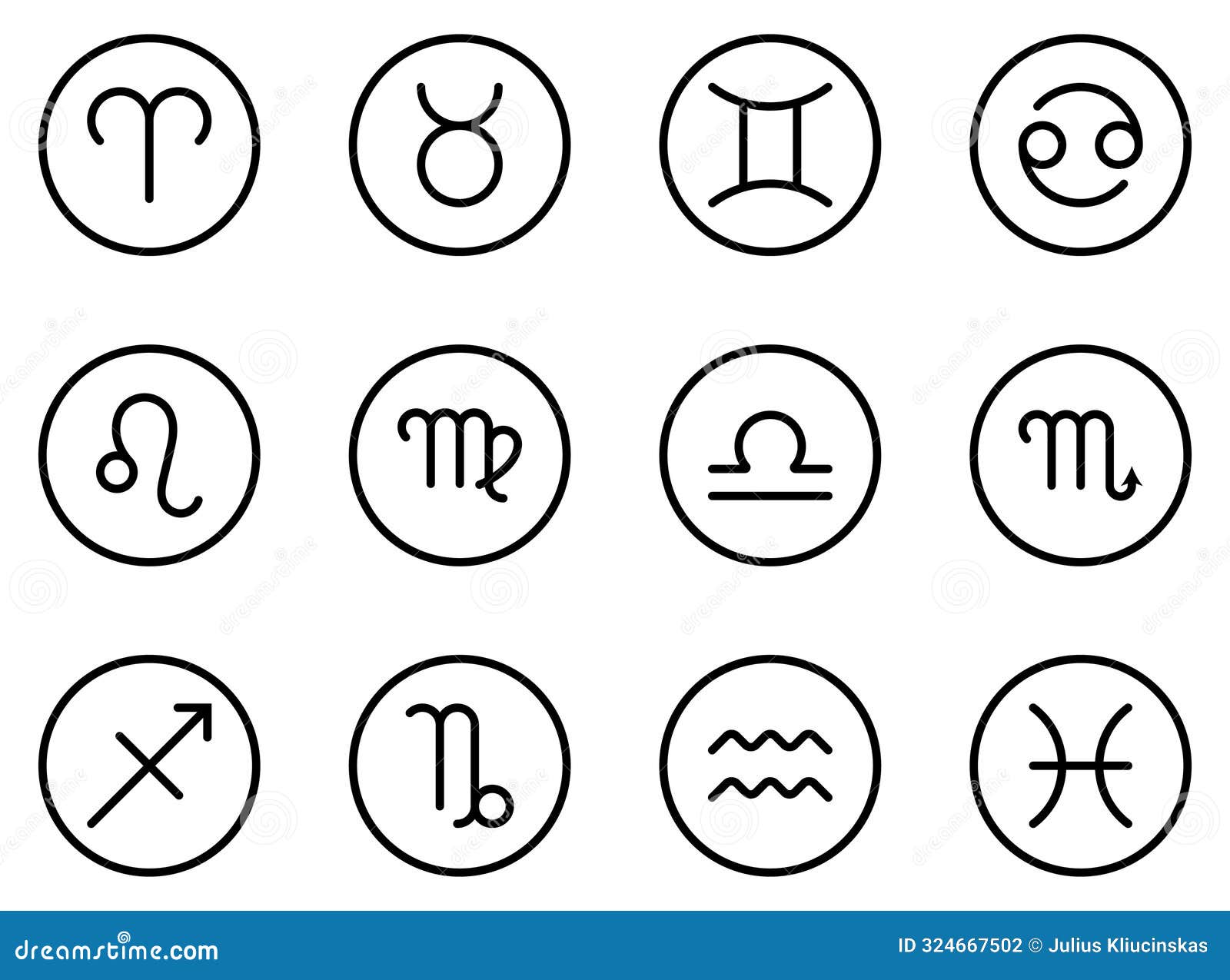 Zodiac Sign Black Icon Set Vector. Aries, Taurus, Gemini, Cancer, Virgo ...