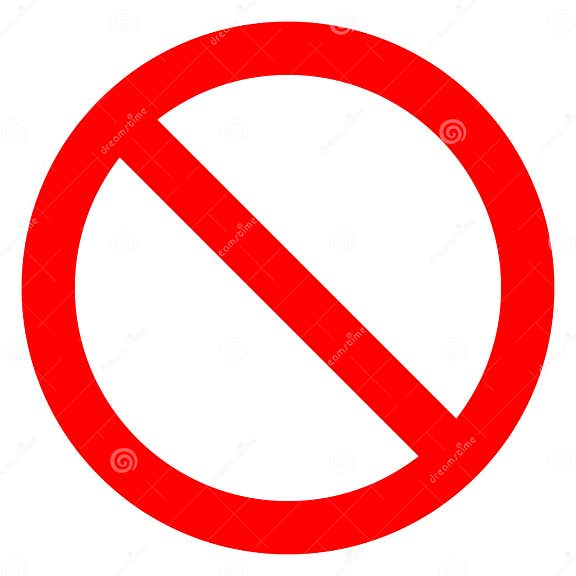 Sign Forbidden. Icon Symbol Ban. Crossed Out Red Circle. Stop Entry Ang ...