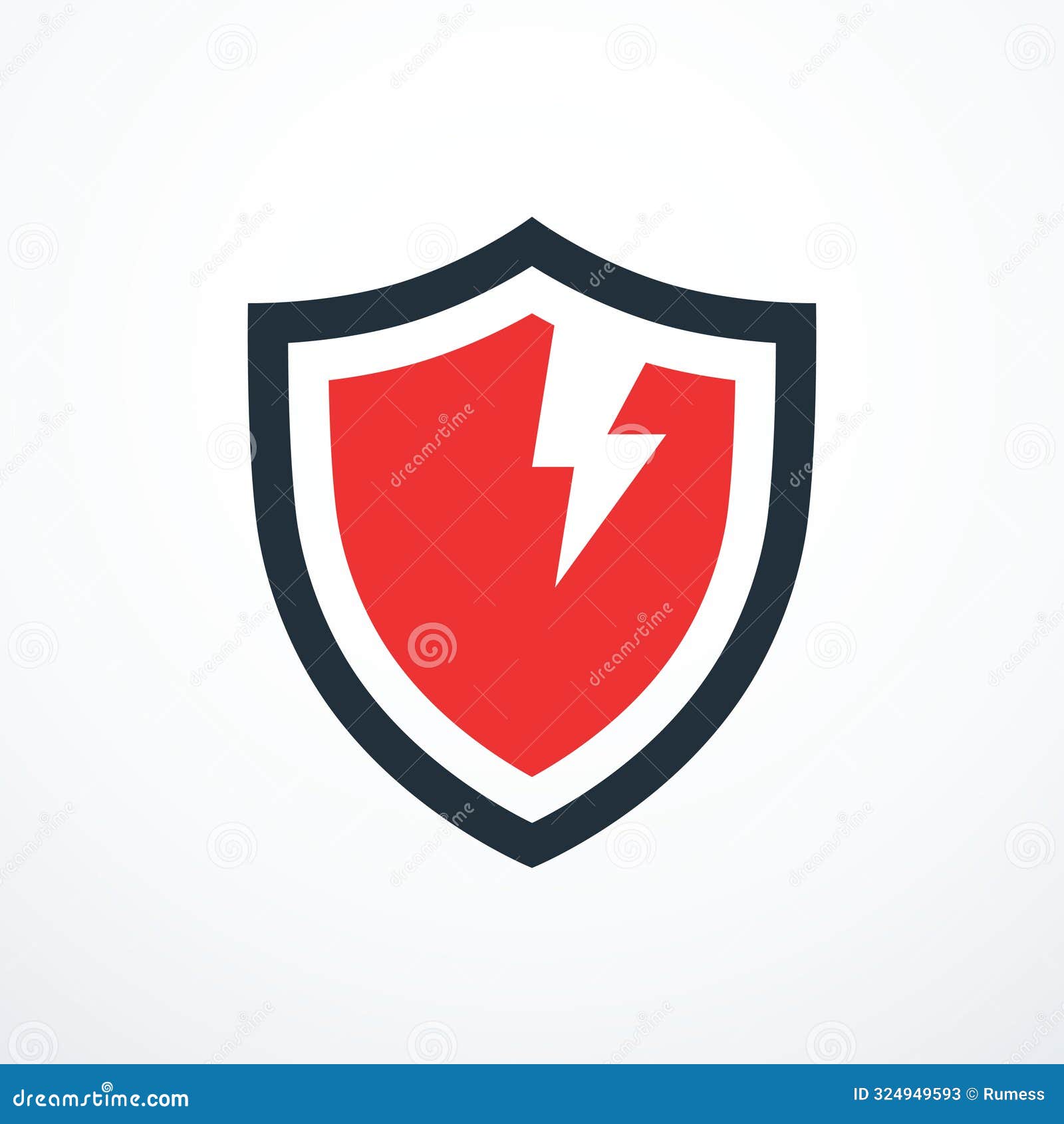 Broken Cracked Shield Icon. Vector Illustration Stock Illustration ...